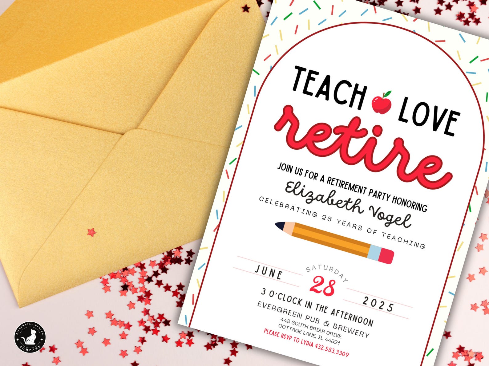 Teacher Retirement Invitation Canva Template | Teacher Retirement Party ...