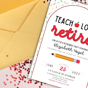 Teacher Retirement Invitation Canva Template | Teacher Retirement Party ...
