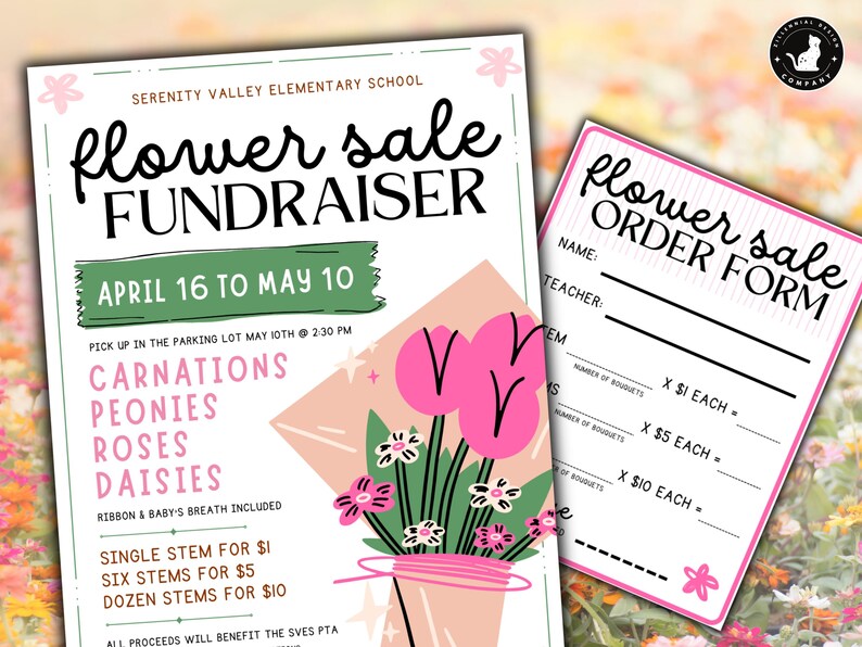 Mother's Day Flower Sale Flyer & Order Forms | Editable Canva Template ...