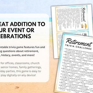 Retirement Trivia Game With Answers: Fun Party Questions (PDF Download ...