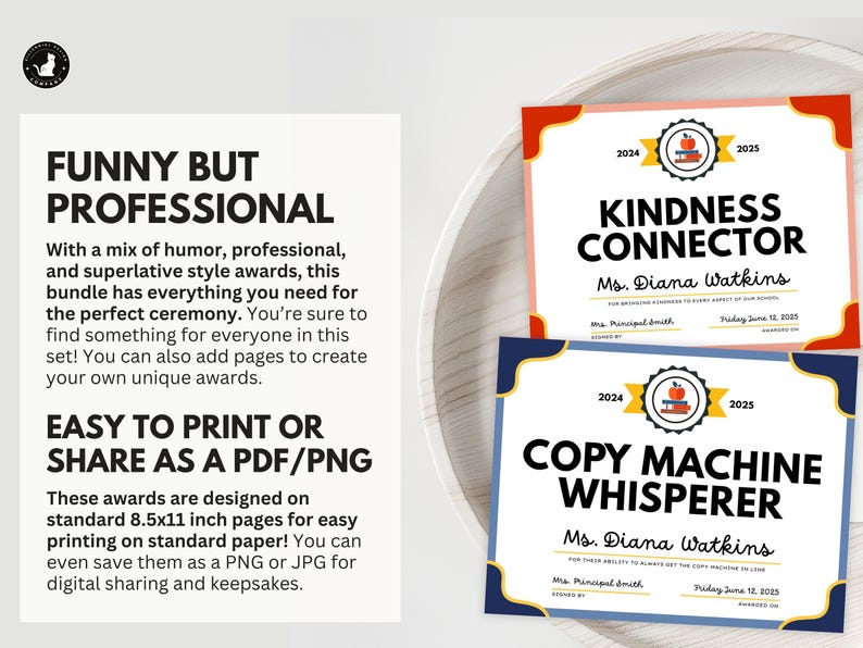 Funny Teacher Awards: 50 Customizable Teacher Awards for End of Year ...