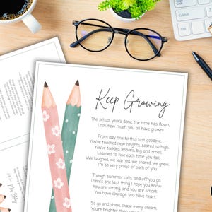 End of Year Poem Teacher Gift Canva Template | Printable End of School ...