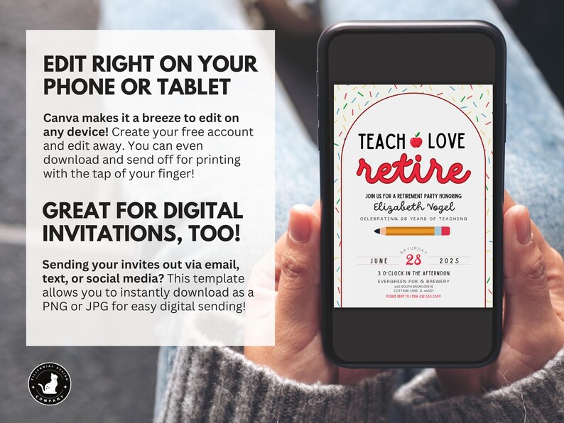 Teacher Retirement Invitation Canva Template | Teacher Retirement Party ...
