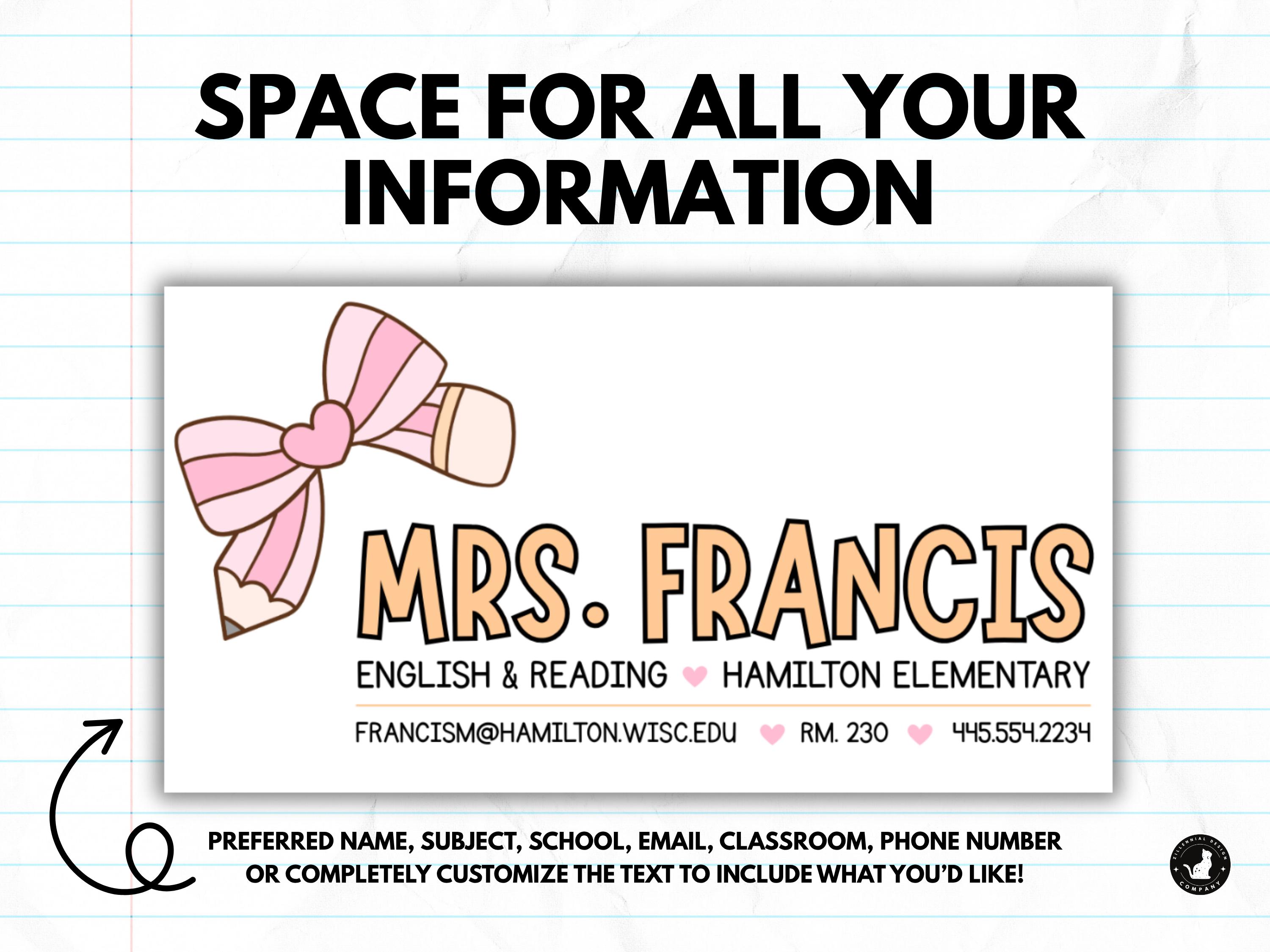 Coquette Bow Teacher Email Signature & Header: Editable Canva Template ...