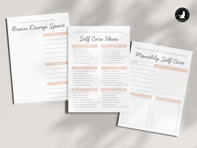 New Mom Selfcare Planner Checklist Journal Printable Digital Planner ...