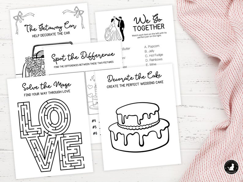 Printable Wedding Activity Book: Kids Games & Coloring (PDF Download ...