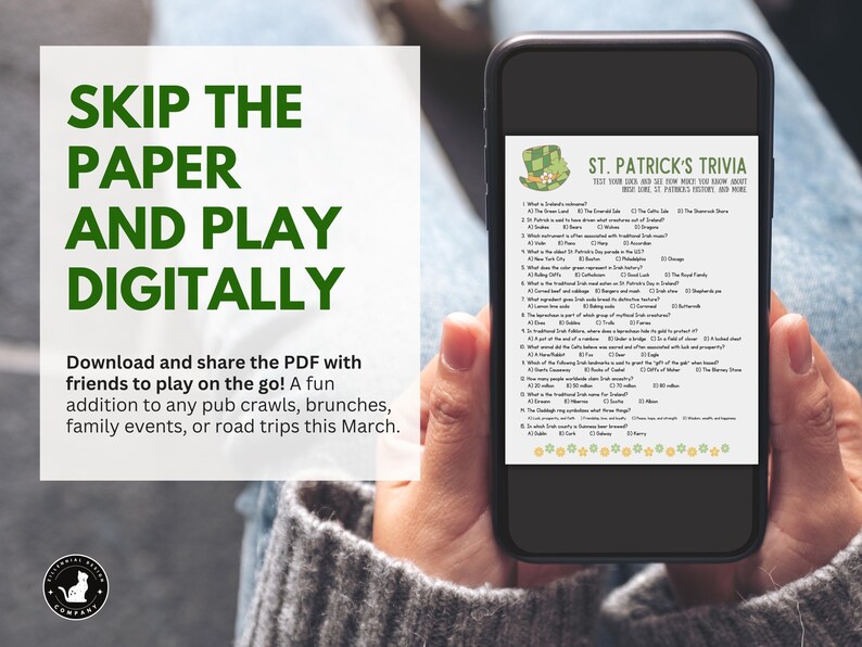 St Patricks Day Trivia Game Printable | Easy Activity St. Paddy Party ...