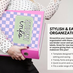 Teacher Binder Cover Canva Template Classroom Decor | Elementary ...