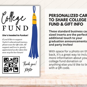 College Fund Card Venmo Graduation QR Code Insert | Printable ...