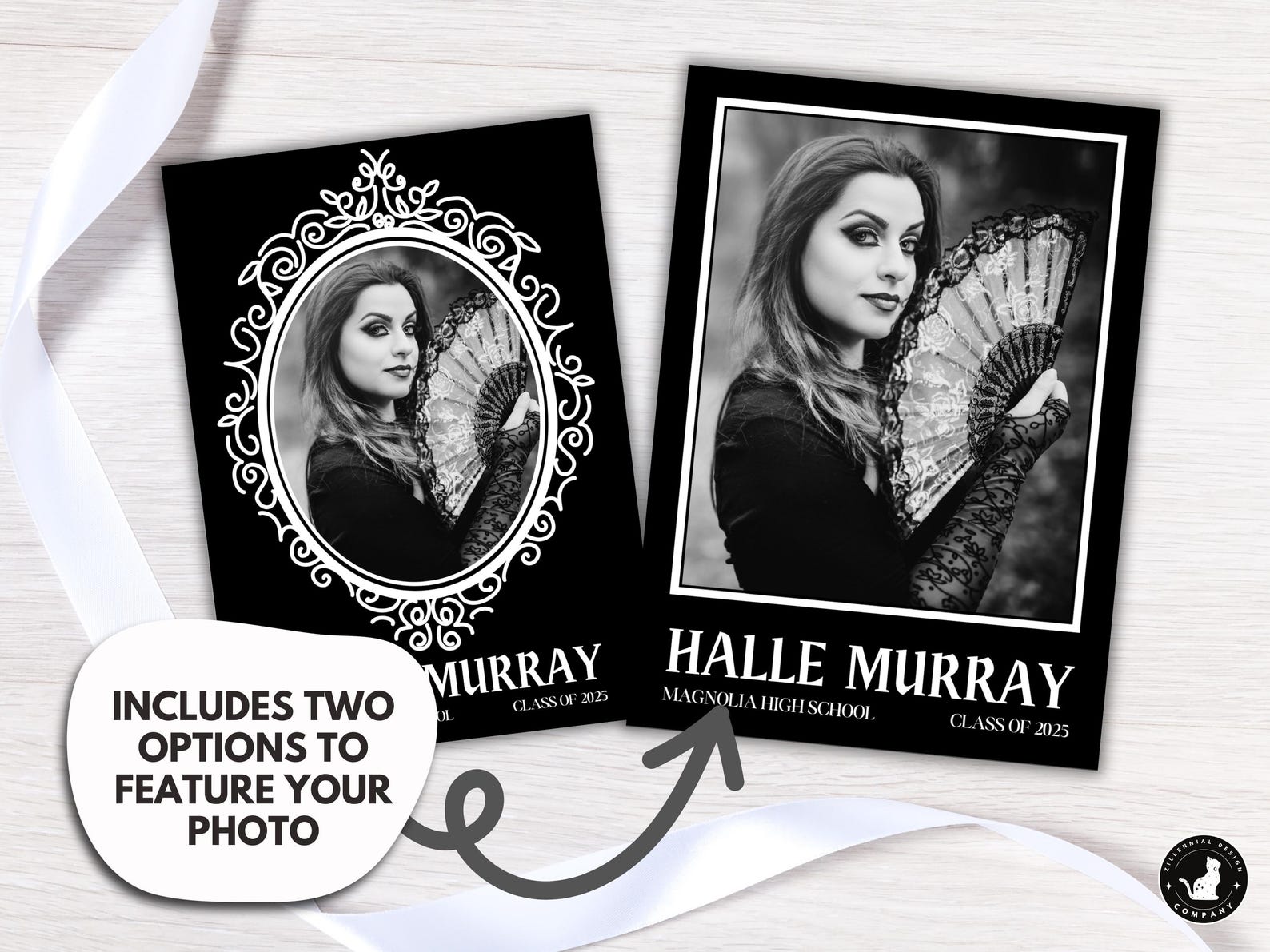 Goth Graduation Party Invitation Editable Canva Template | Class of ...