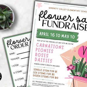 Mother's Day Flower Sale Flyer & Order Forms | Editable Canva Template ...