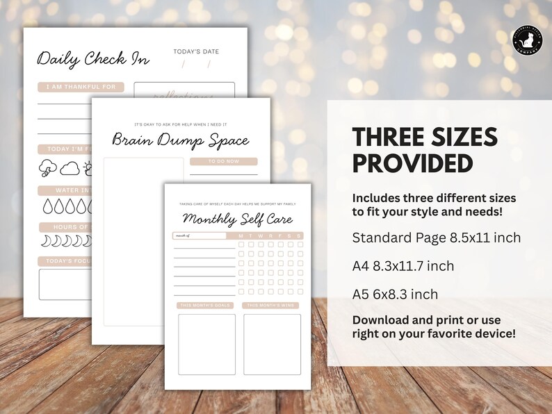 New Mom Selfcare Planner Checklist Journal Printable Digital Planner ...