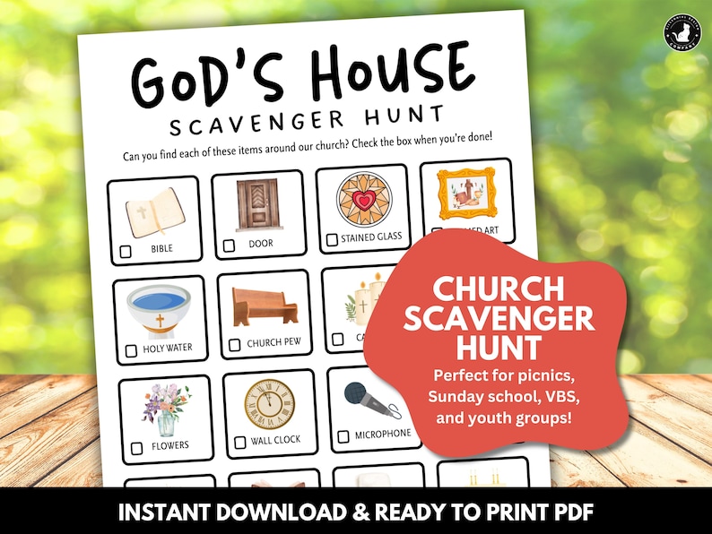 Church Scavenger Hunt Printable | Christian Icebreaker Games Scavenger ...