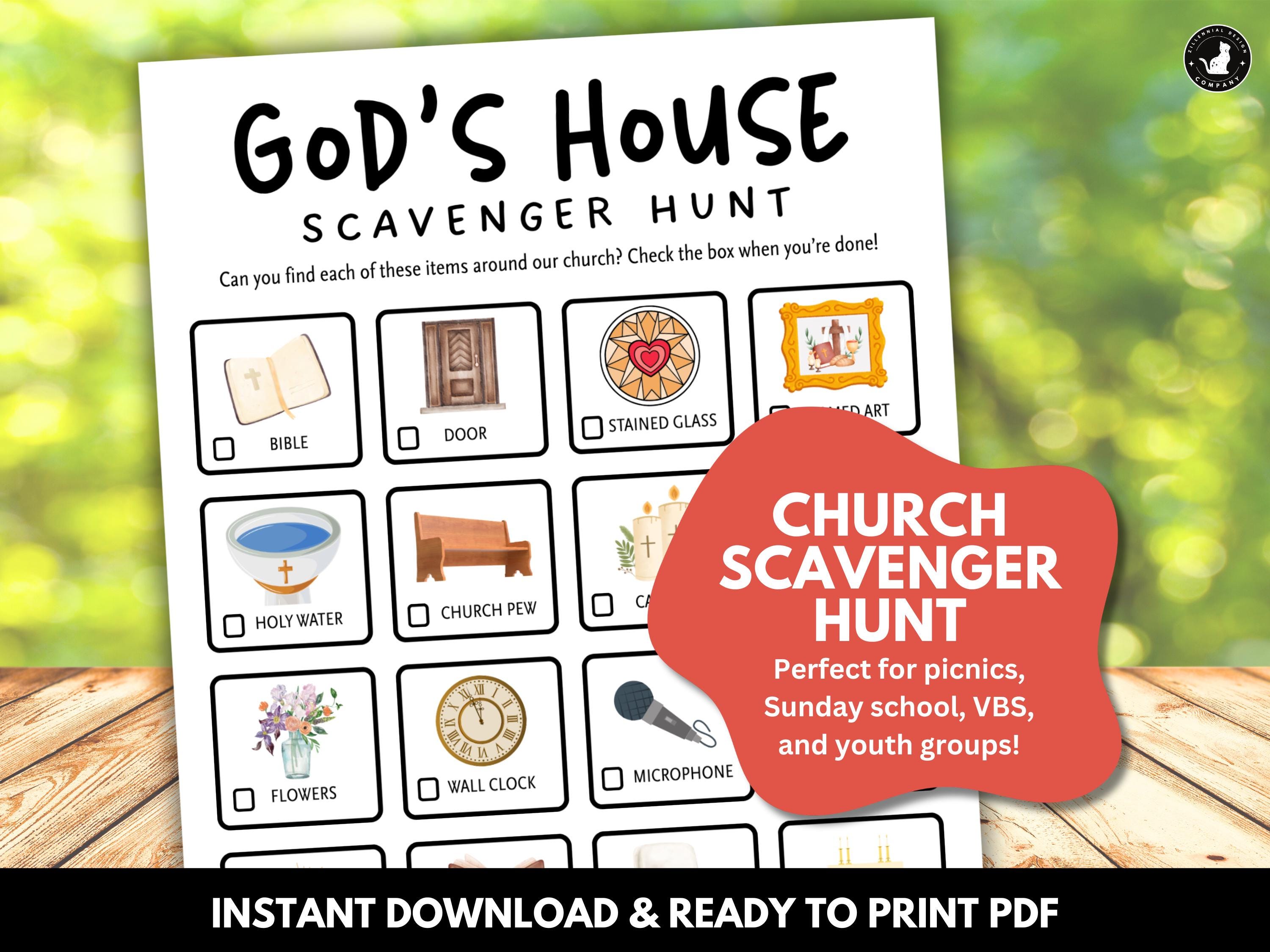 Church Scavenger Hunt Printable | Christian Icebreaker Games Scavenger ...