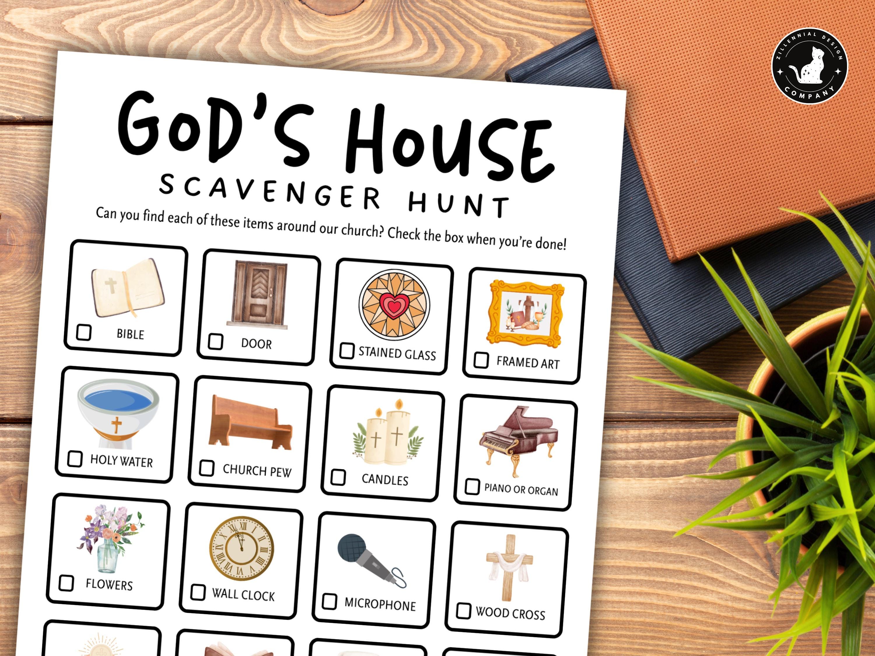 Church Scavenger Hunt Printable VBS, Youth Group Game, Palm Sunday ...