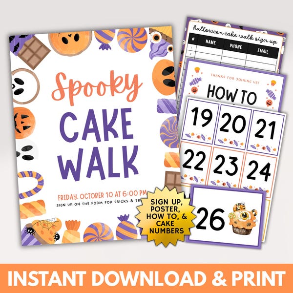 Cake Walk Numbers - Etsy