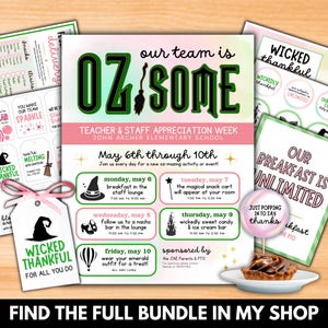 Wizard of Oz Teacher Appreciation Flyer & Gift Tags (canva Template) - Etsy