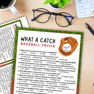 Printable Baseball Trivia Games Questions | Spring Trivia Opening Day ...