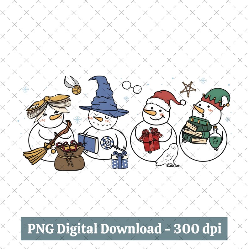 Snowman Wizard Christmas Png, HP Wizard Magic Png, Book Fantasy Png ...