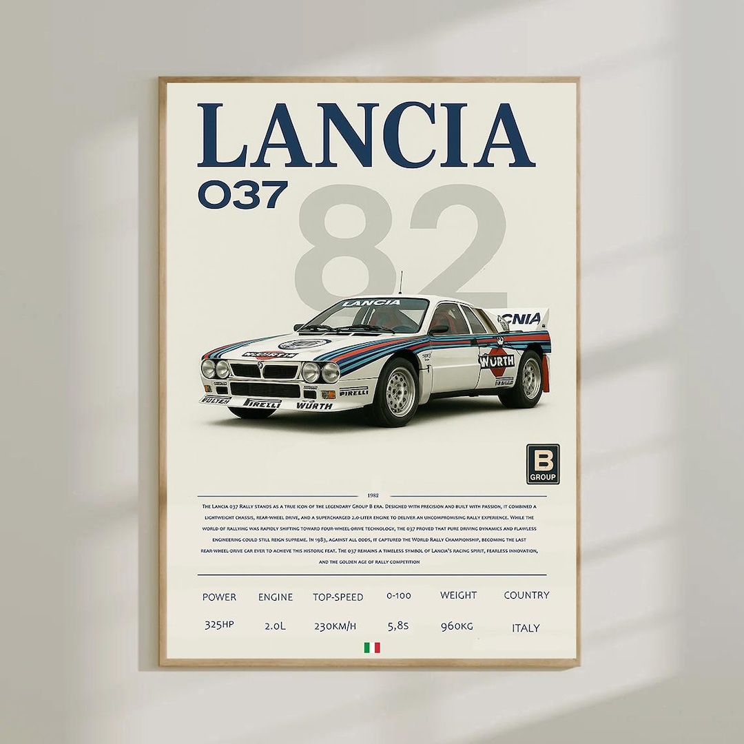 Lancia 037 Poster | Digital Download | Rally Car Legend Poster ...