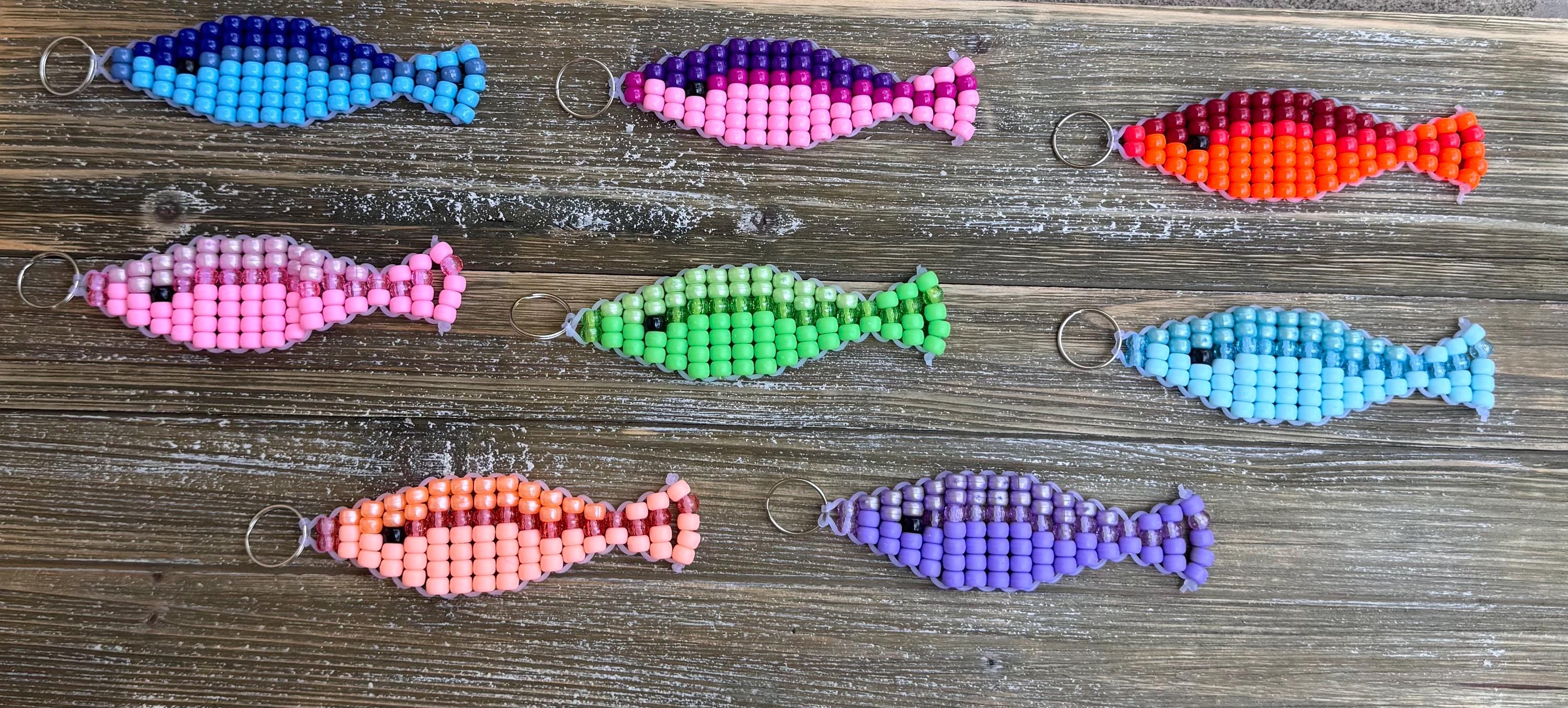 Beaded Fish Keychain Beaded Bag Charm Y2K Retro Trendy Pony Bead Animal ...