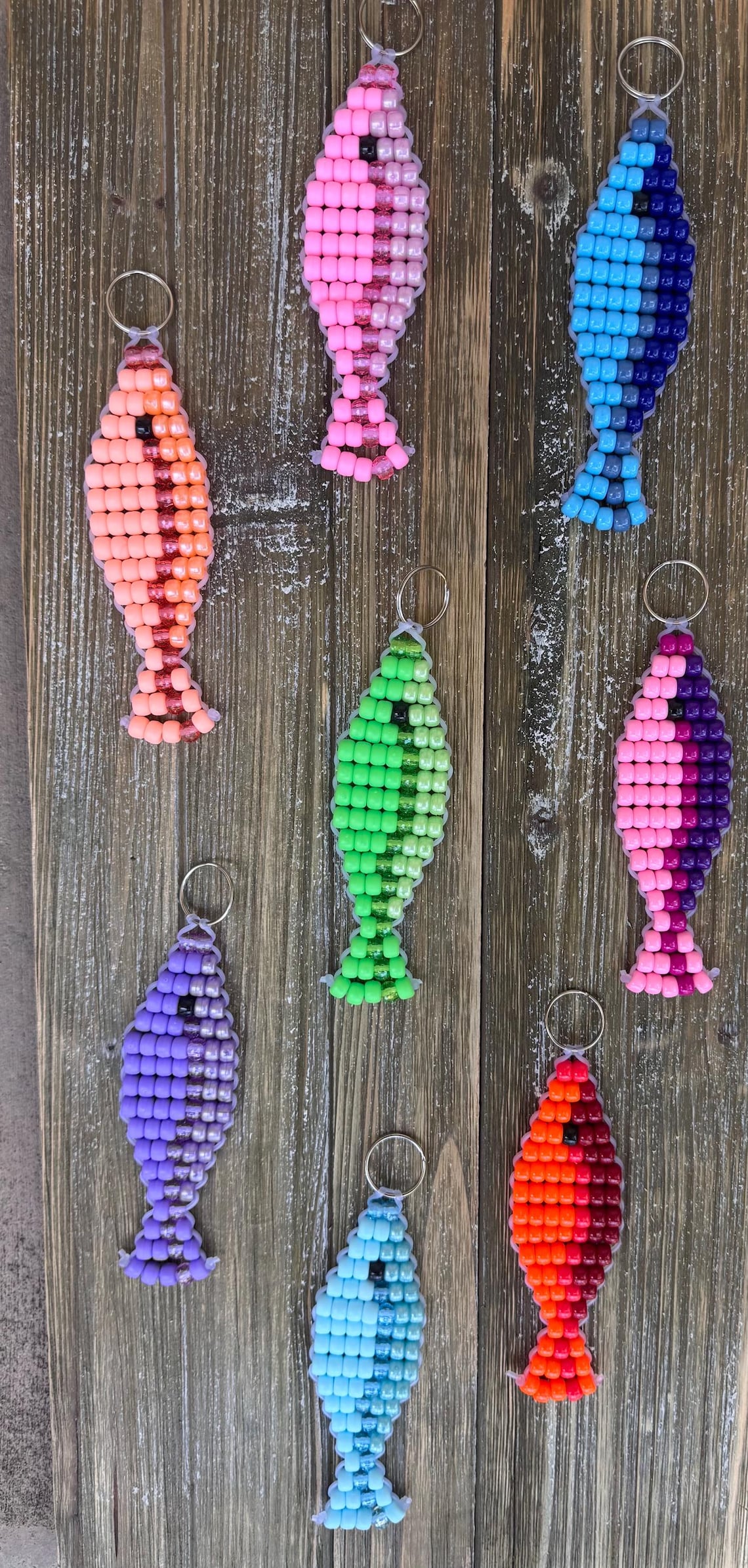 Beaded Fish Keychain Beaded Bag Charm Y2K Retro Trendy Pony Bead Animal ...