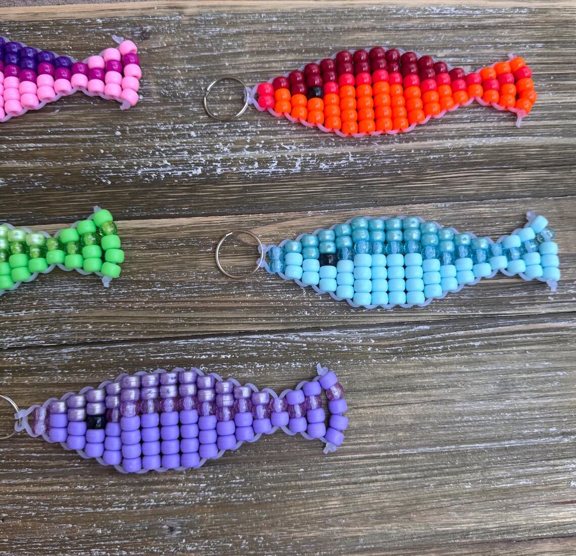 Beaded Fish Keychain Beaded Bag Charm Y2K Retro Trendy Pony Bead Animal ...