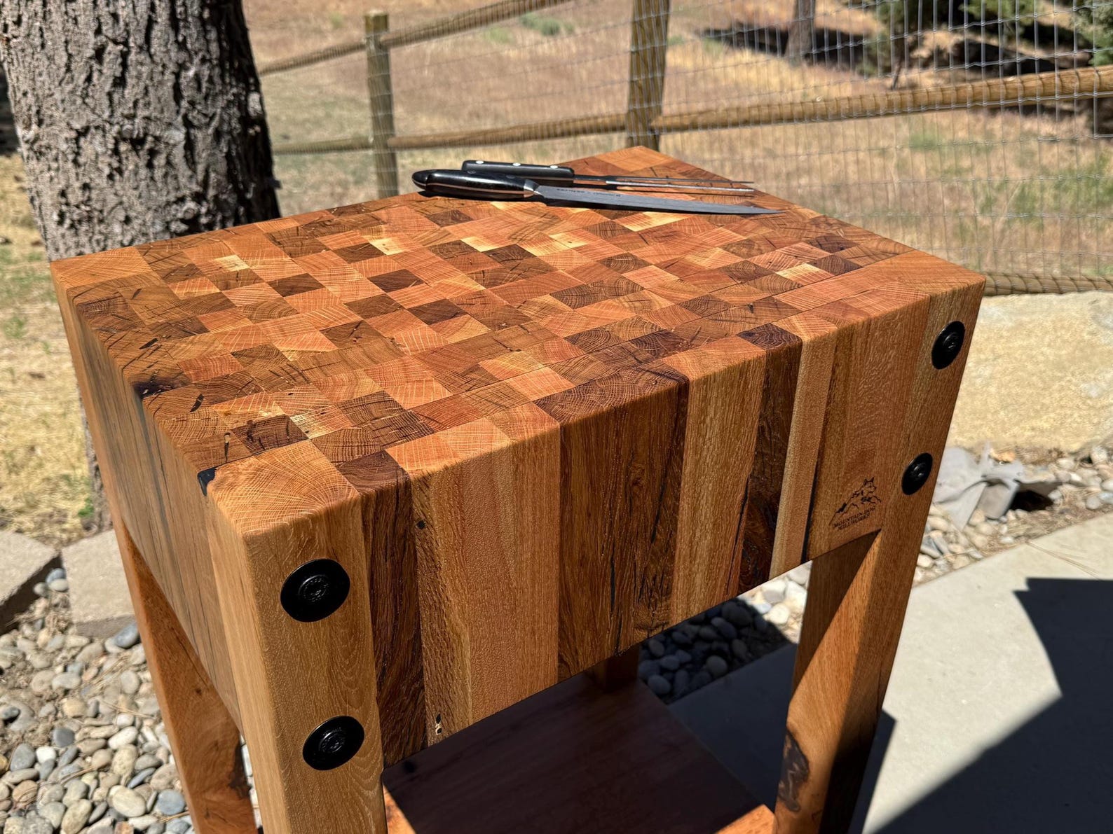 Red Oak Butcher Block Rolling Island - Etsy