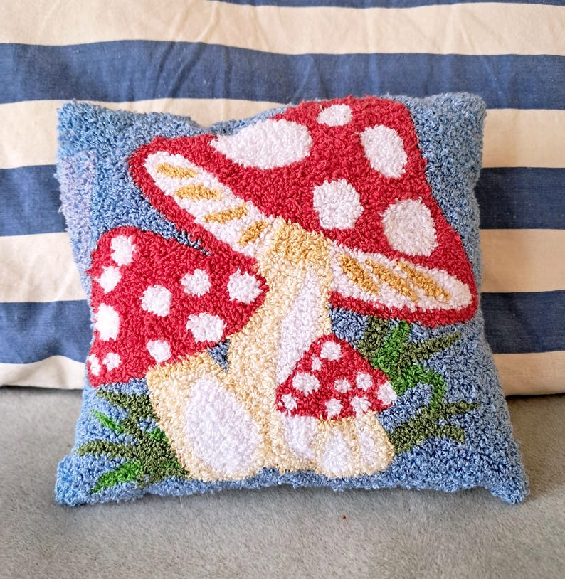 Cozy Cottagecore Decor – Punch Needle Mushroom Pattern for DIY Home ...