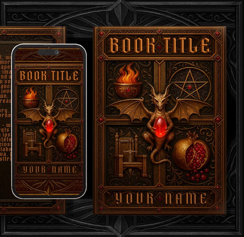 Premade Book Cover | Epic Fantasy, Dragon Magic, Royal Prophecy, Dark ...