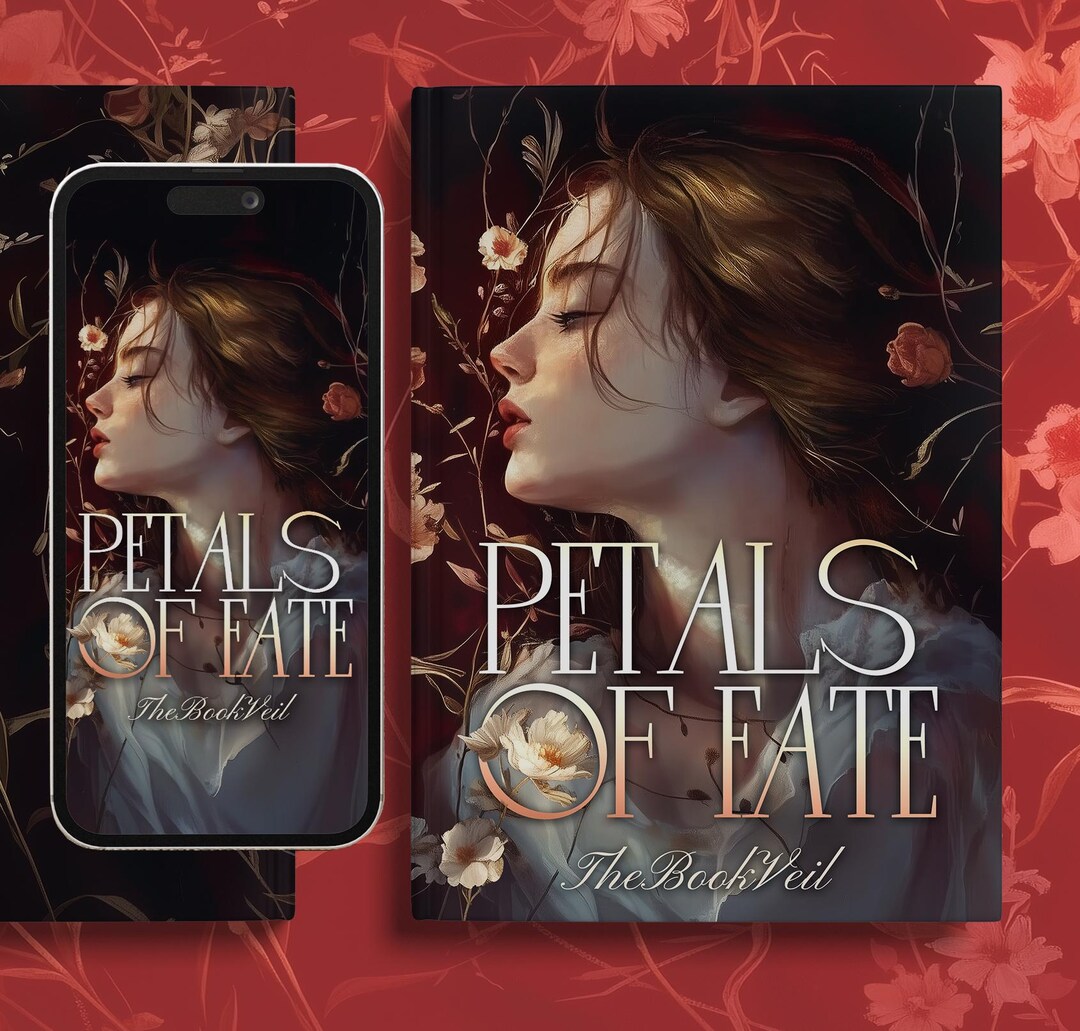 Premade Book Cover ,romantic Girl With Roses Book Cover Feminine Floral ...