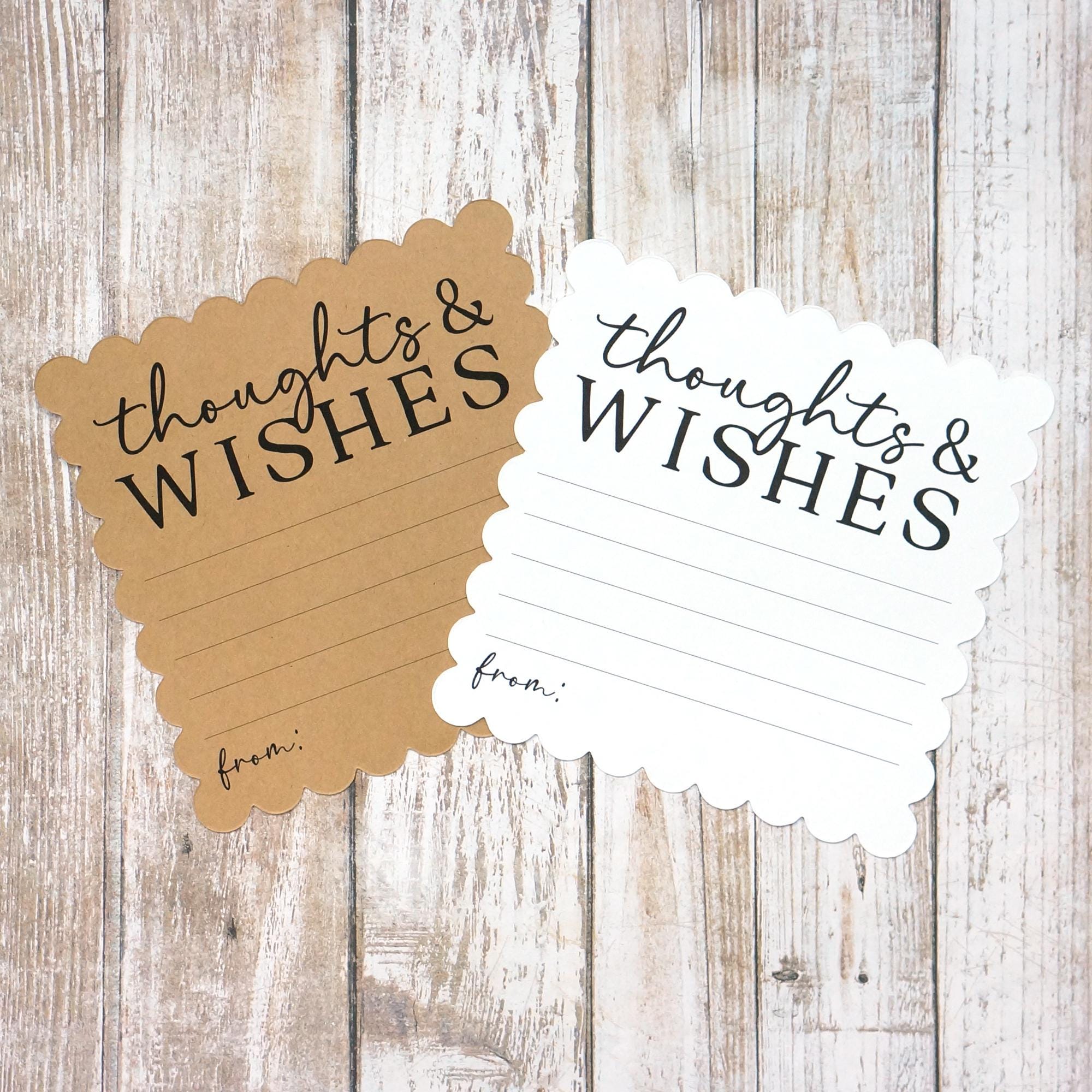 Thoughts and Wishes Cards | Printed Card With Scalloped Edges | Note ...