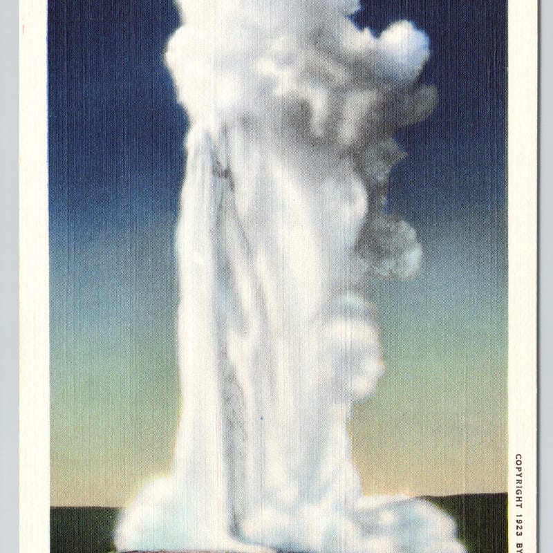 Old Faithful Postcard - Etsy