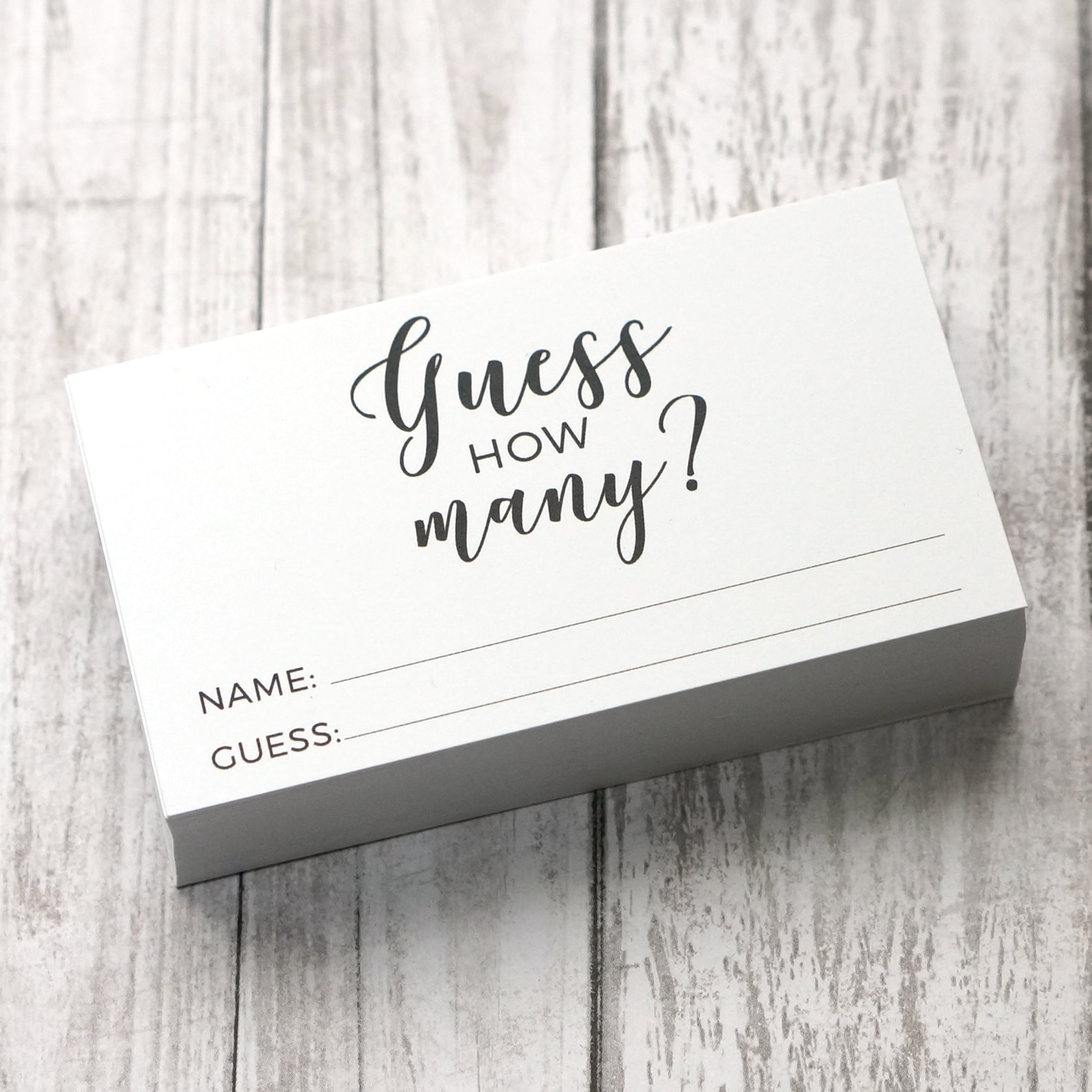 Guess How Many Cards Guessing Game Card Printed and Shipped to You for ...