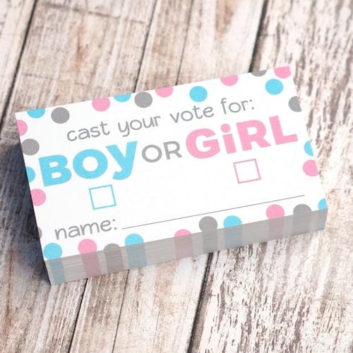Gender Reveal Baby Shower Party Game Boy or Girl Voting Vote - Etsy