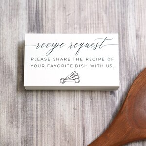 Recipe Request Card | Invitation Insert Card Asking to Share Your ...