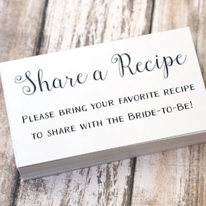 Share a Recipe | Recipe Card Request | Bridal Shower Invite Enclosure ...