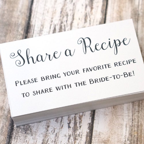 Share a Recipe Recipe Card Request Bridal Shower Invite - Etsy