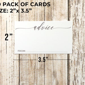 Advice Cards - SMALL Card for Guests to Write Words of Advice - Size ...