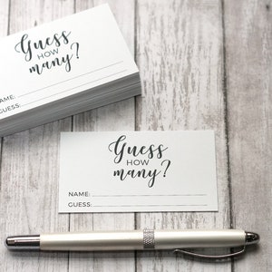 Guess How Many Cards - Guessing Game Card Printed and Shipped to You ...