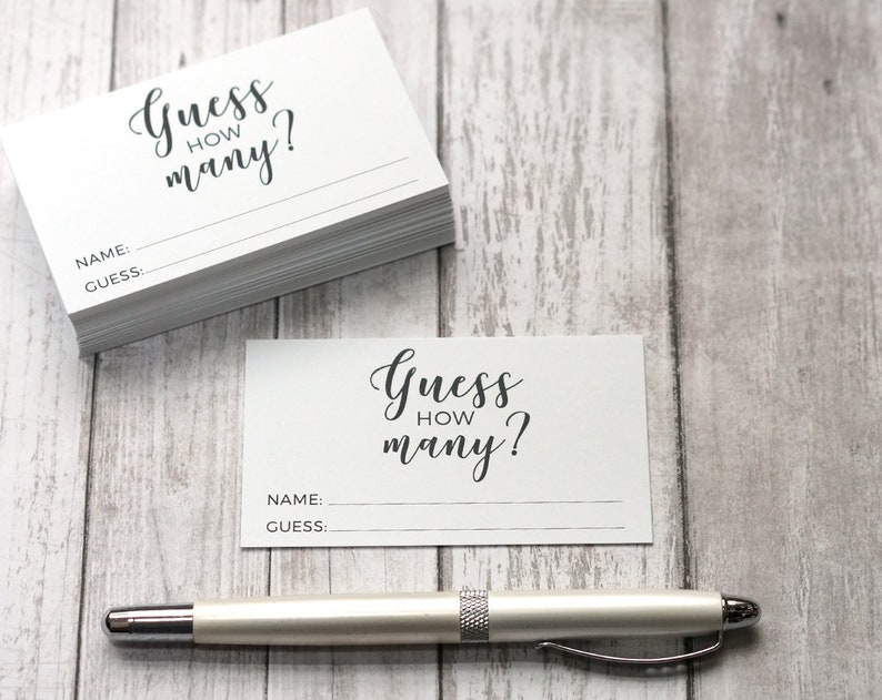 Guess How Many Cards - Guessing Game Card Printed and Shipped to You ...