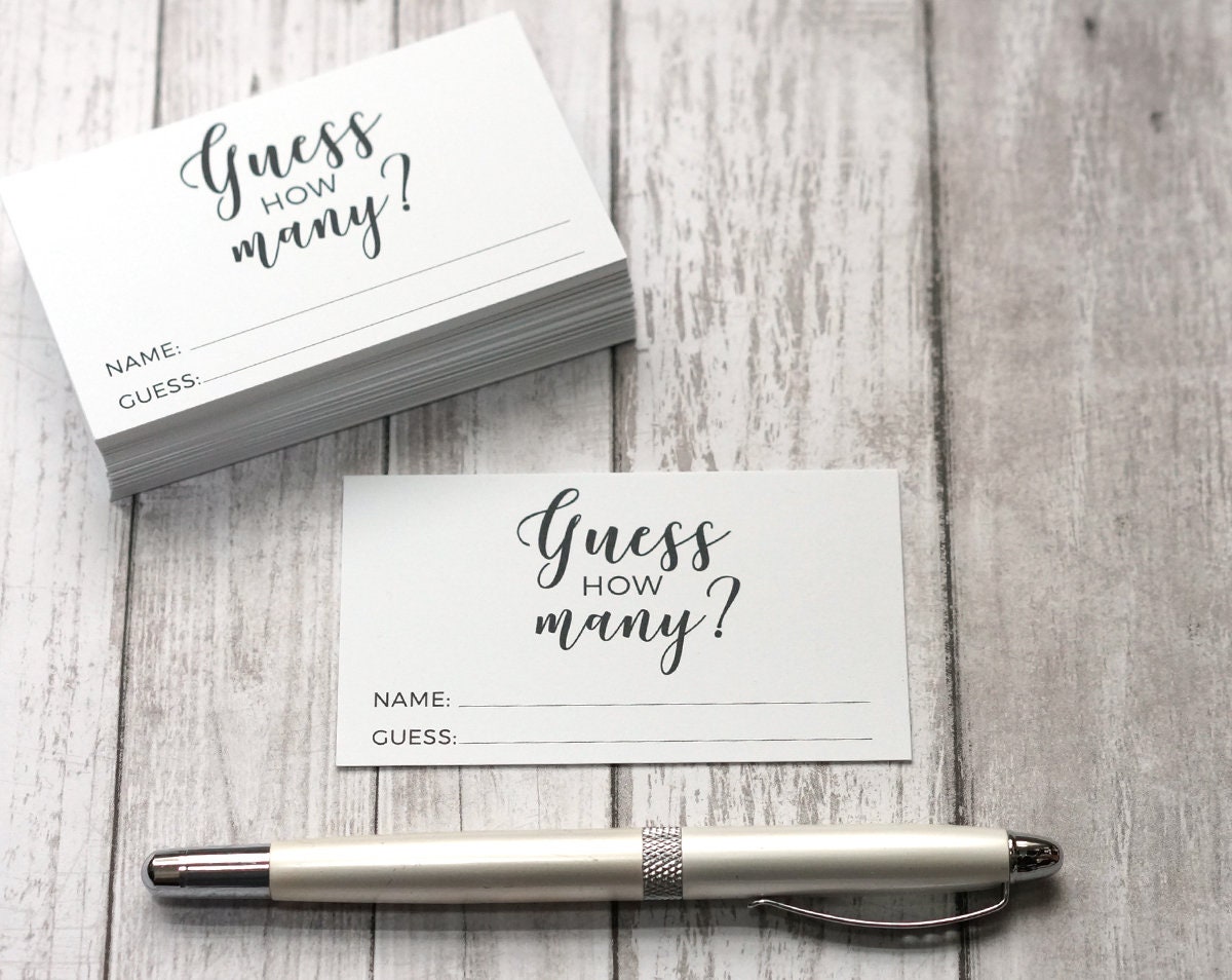 Guess How Many Cards Guessing Game Card Printed and Shipped - Etsy