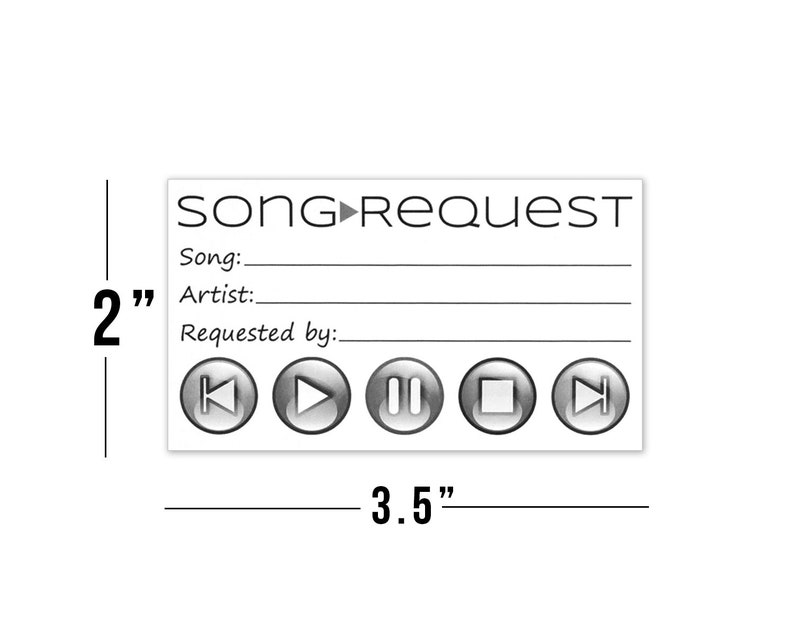 Song Request Cards Play Song at Wedding Reception Prom - Etsy