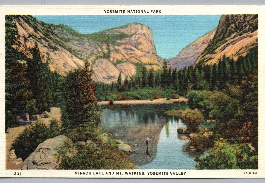 Vintage Postcard of Yosemite National Park Yosemite Valley, Mirror Lake ...