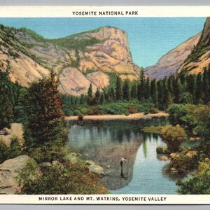 Vintage Postcard of Yosemite National Park Yosemite Valley, Mirror Lake ...