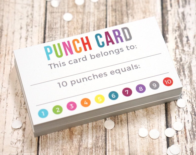 Punch Cards Kids Incentive Loyalty Reward Card for Parents - Etsy