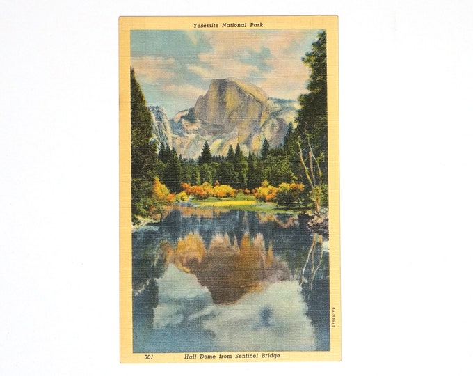 Vintage Postcard of Yosemite National Park Half Dome From Sentinel ...