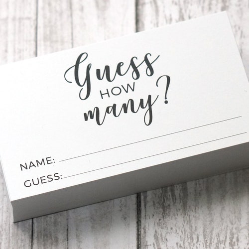 Guess How Many Cards Guessing Game Card Printed and Shipped - Etsy