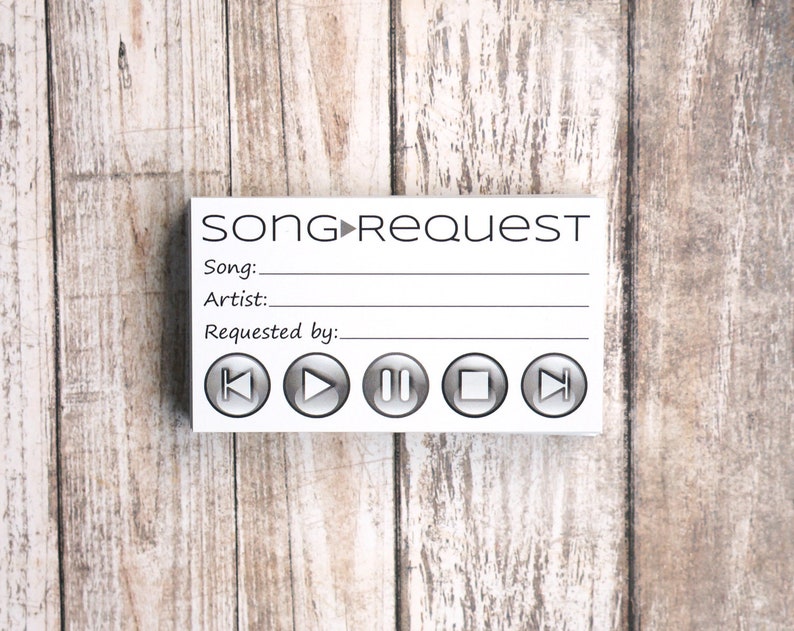 Song Request Cards Play Song at Wedding Reception Prom - Etsy