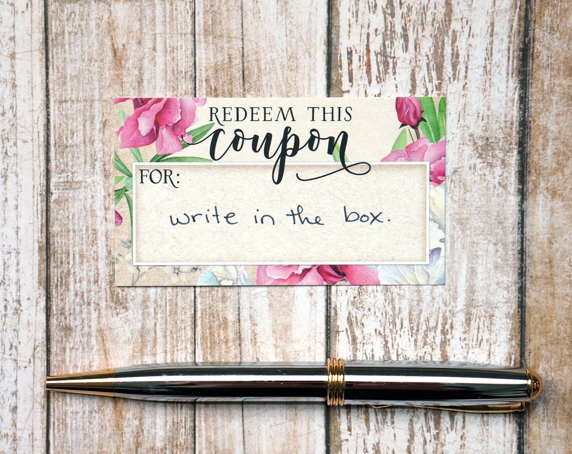 Redeem This Coupon for DIY Coupons to Make Vouchers | Etsy